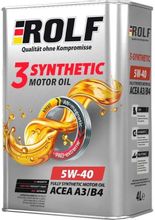 Характеристики Моторное масло ROLF 3-Synthenic, 5W-40, 4л ...