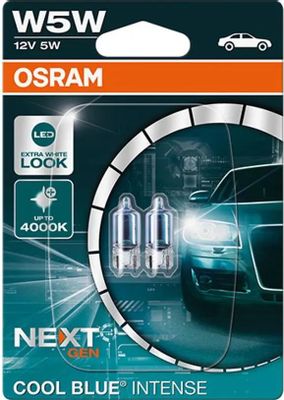 Характеристики Лампа автомобильная накаливания Osram 2825CBN-02B, W5W ...
