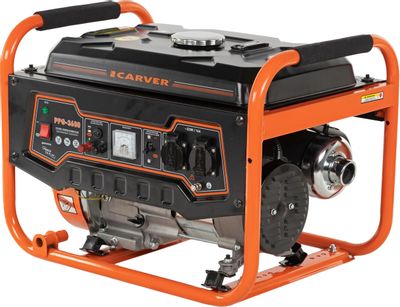 Бензиновый генератор CARVER PPG- 3600, 220/12 В, 2.8кВт [01.020.00003 ...