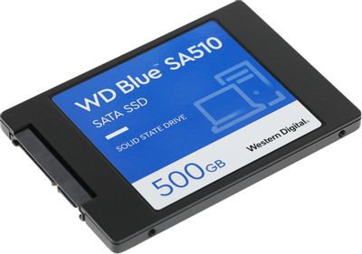 SSD накопитель WD Blue SA510 WDS500G3B0A 500ГБ, 2.5", SATA III, SATA ...