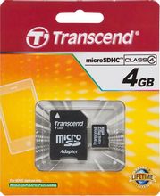 Инструкция, руководство по эксплуатации для карта памяти microSDHC Transcend 4 ГБ, Class 4 ...
