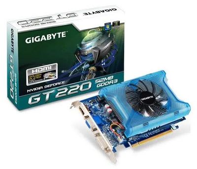 Видеокарта GIGABYTE NVIDIA GeForce GT 220 512МБ GDDR3, Ret [gv-n220oc ...