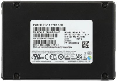 Накопитель SSD Samsung PCIe 4.0 x4 1.92TB MZWLR1T9HBJR-00007 PM1733 ...