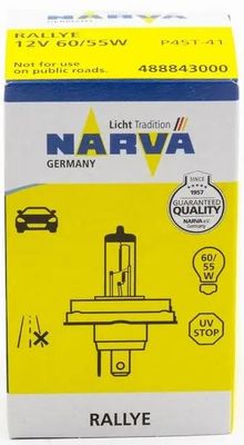 Лампа автомобильная галогенная NARVA 48884, H4, 12В, 55Вт, 4500К, 1шт ...