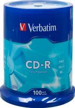 Оптический диск CD-R Verbatim 700МБ 52x, 100шт., cake box [43411 ...