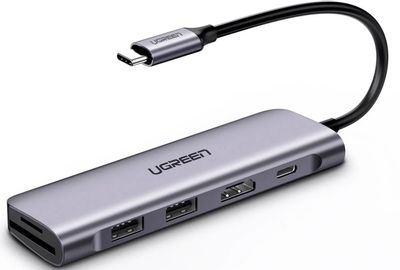 Порт-репликатор UGREEN CM195, серый [70411] – купить в Ситилинк | 1840181