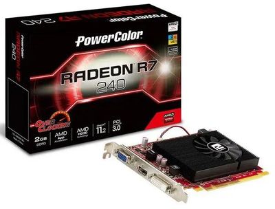 Видеокарта PowerColor AMD Radeon R7 240 AXR7 240 2GBK3-HV2E/OC 2ГБ DDR3 ...