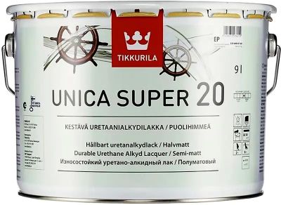 Лак TIKKURILA Unica super 20 бесцветный, 9л [55964040160] – купить в ...
