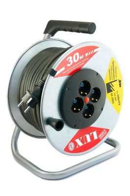 Удлинитель силовой LUX К4-Е-30, розеток 4шт, 3x2.5 кв.мм, 16A, 30м, КГ ...