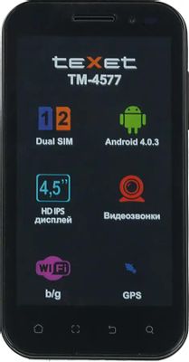 Отзывы на Смартфон TeXet TM-4577 (+ SIM-карта), черный в интернет-магазине СИТИЛИНК (801330)