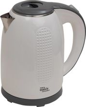 Чайник электрический OASIS K-6SPW, 2200Вт, белый и серый – купить в Ситилинк | 1935351