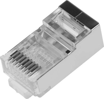 Коннектор Lanmaster (TWT-PL45/S-8P8C) FTP кат.5e RJ45 серебристый (упак ...