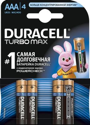 Характеристики AAA Батарейка Duracell Turbo MAX LR03-4BL, 4 шт. (559000 ...