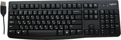 Клавиатура Logitech K120, USB, с гравировкой, черный [920-002583 ...