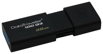 Флешка USB Kingston DataTraveler 100 G3 32ГБ, USB3.0, черный [dt100g3 ...