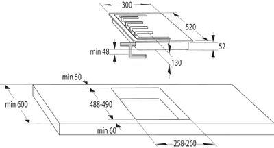 Газовая варочная панель Gorenje GC321B, 2 конфорки, стеклокерамика ...