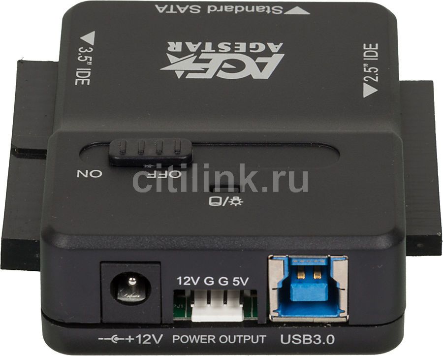 Характеристики Адаптер-переходник для HDD AgeStar 3FBCP1, черный ...