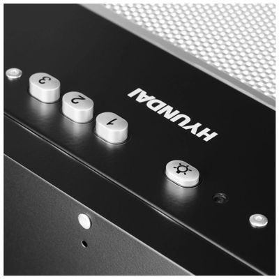 Встраиваемая вытяжка Hyundai HBB 6035 BK, управление кнопочное, черный ...