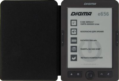 Электронная книга Digma E656 Cover, 6", темно-серый – купить в Ситилинк | 1126138