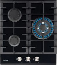Газовая варочная панель AVEX HM 4534 B, 3 конфорки, закаленное стекло, черный – купить в ...