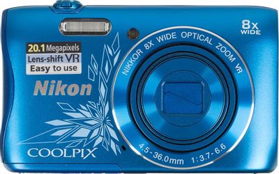 Цифровой компактный фотоаппарат Nikon CoolPix S3700, синий/ рисунок ...