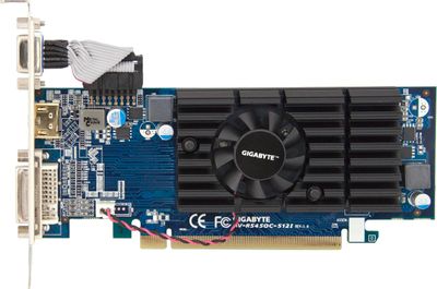Видеокарта GIGABYTE AMD Radeon HD 5450 512МБ DDR3, Low Profile, Ret [gv ...