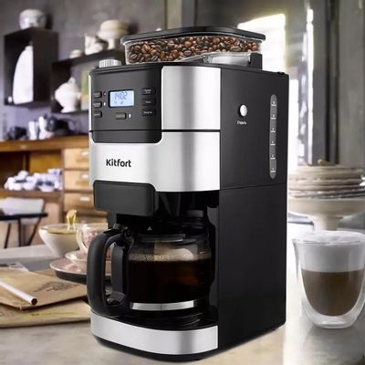 Кофеварка KitFort КТ-720, капельная, черный / серебристый – купить в Ситилинк | 1134027