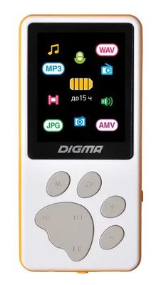 Характеристики MP3 плеер Digma S4 flash 8ГБ белый/оранжевый (1132620 ...