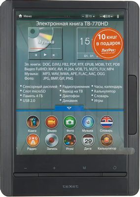 Инструкция, руководство по эксплуатации для электронная книга TeXet TB-770HD, 7", черный (754034 ...