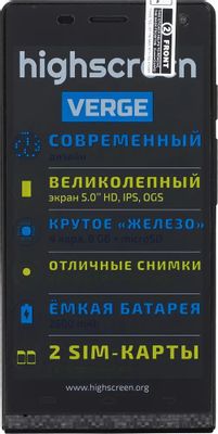 Отзывы на Смартфон Highscreen Verge черный в интернет-магазине СИТИЛИНК (303210)
