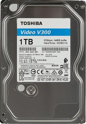 Жесткий диск Toshiba V300 HDWU110UZSVA, 1ТБ, HDD, SATA III, 3.5 ...