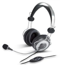Гарнитура Genius HS-04SU, для компьютера, накладные, проводные, серый ...