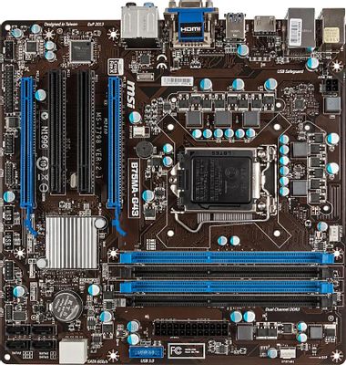 Материнская плата MSI B75MA-G43, LGA 1155, Intel B75, mATX, Ret ...