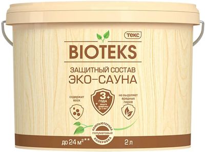 Обзор товара лак BIOTEKS Эко-сауна, бесцветный, 2л [700010651] (1826821 ...