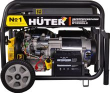 Характеристики Бензиновый генератор Huter DY6500 LX, 220 В, 5.5кВт, на колёсах с АКБ [64/1/15 ...