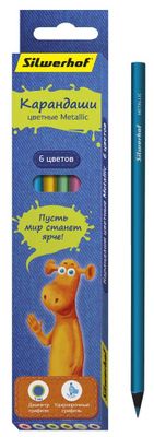 Обзор товара карандаши Silwerhof Джинсовая коллекция 134204-06, круглый ...