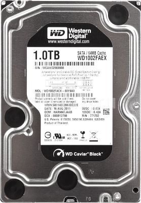 Жесткий диск WD Caviar Black WD1002FAEX, 1ТБ, HDD, SATA III, 3.5"(Б/У ...