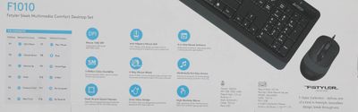 Комплект (клавиатура+мышь) A4TECH Fstyler F1010, USB, проводной, черный ...