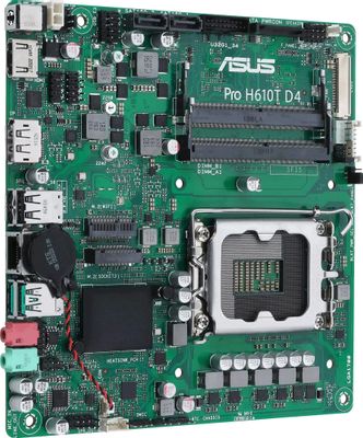 Материнская плата ASUS PRO H610T D4-CSM, LGA 1700, Intel H610, mini-ITX ...