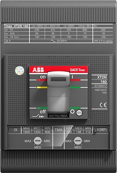 Характеристики Выключатель автоматический ABB XT2N 160 TMA 160-1600 (1SDA067020R1) 160A 65kA 3П ...