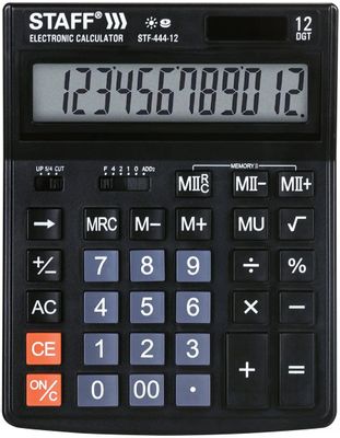 Аксессуары для калькулятор STAFF STF-444, 12-разрядный, черный (1751603 ...