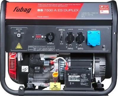 Бензиновый генератор FUBAG BS 7500 A ES DUPLEX, 220 В, 7.3кВт, с ...