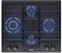 Газовая варочная панель Simfer H60V41L597, 4 конфорки, эмалированная сталь, серый – купить в ...