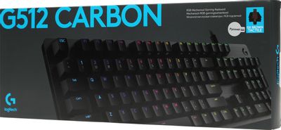 Клавиатура Logitech G512 Carbon, USB, заводское нанесение кириллицы ...