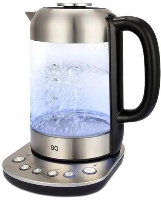 Чайник электрический BQ KT2048G, 2200Вт, черный и нержавеющая сталь – купить в Ситилинк | 1924667