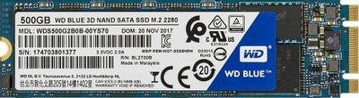 Характеристики SSD накопитель WD Blue WDS500G2B0B 500ГБ, M.2 2280, SATA ...