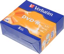 Оптический диск DVD-R Verbatim 4.7ГБ 16x, 5шт., jewel case [43519 ...