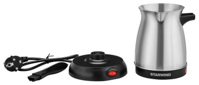 Кофеварка StarWind STS6054, электрическая турка, серебристый / черный – купить в Ситилинк | 1639035