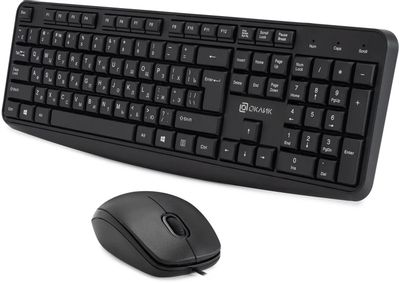 Комплект (клавиатура+мышь) Oklick S603, USB, проводной, черный – купить ...