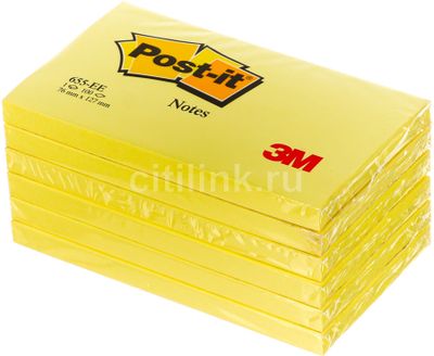 Характеристики Блок самоклеящийся бумажный 3M 655, 7100172757, 76х127 ...